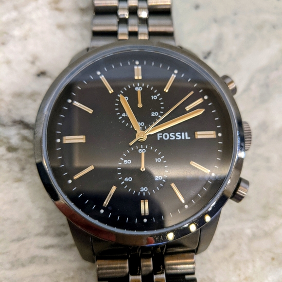 Fossil | Accessories | Fossil Double Clock Face Watch New Battery ...